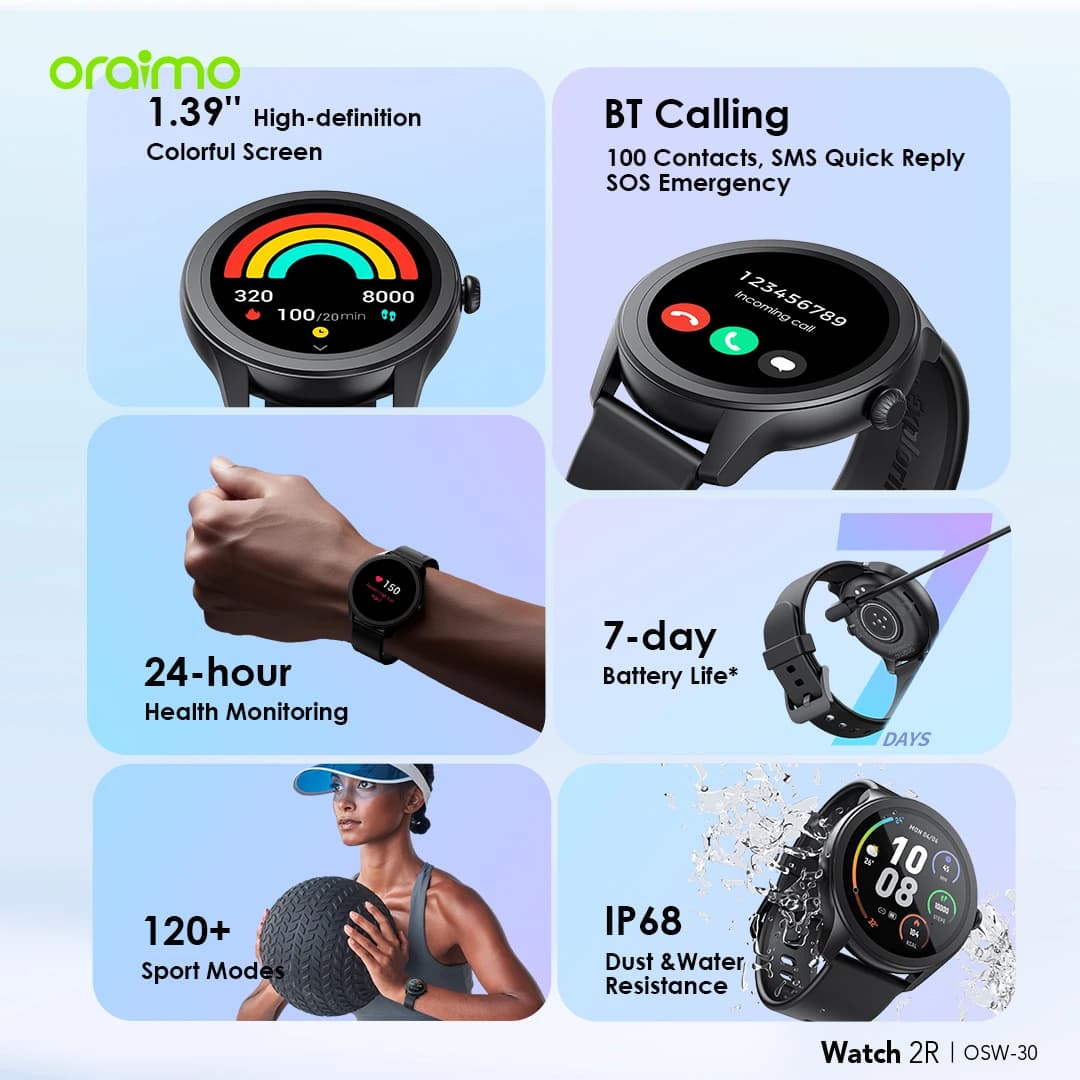 Oraimo Watch 2R 1.39 TFT Smartwatch Review